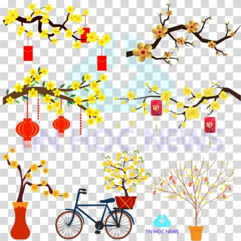 Tải Hình Hoa Mai Vector File PNG Thiết Kế CDR, AI, PSD