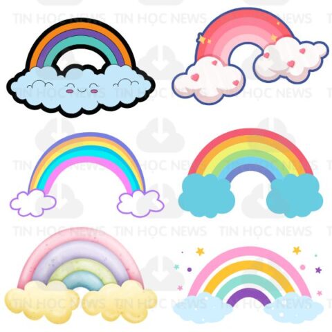 Download Cầu Vồng Vector Miễn Phí Đẹp Nhất File PNG, PSD, SVG, JPEG, AI