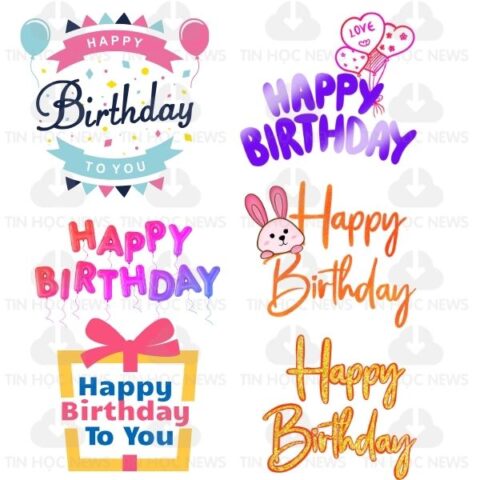 Download 20+ Mẫu Chữ Happy Birthday Vector Đẹp Free AI, EPS, JPEG, PNG ...